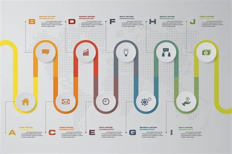 Premium Vector 10 Steps Timeline Infographic Element