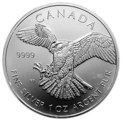Canada 5 Dollars 2014 Birds Of Prey Series Peregrine Falcon 1