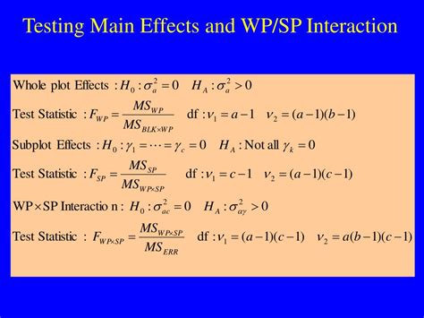 Ppt Design And Analysis Of Split Plot Experiments Univariate Analysis
