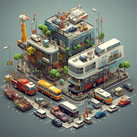 Vehicles Build An Array Of 3d Isometric Vehicles Including Sleek Cars Sturdy Trucks Ai Isometric