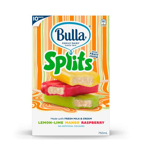 Bulla Splits Lemonlime Mango Raspberry 10 Pack Bulla Foodservice