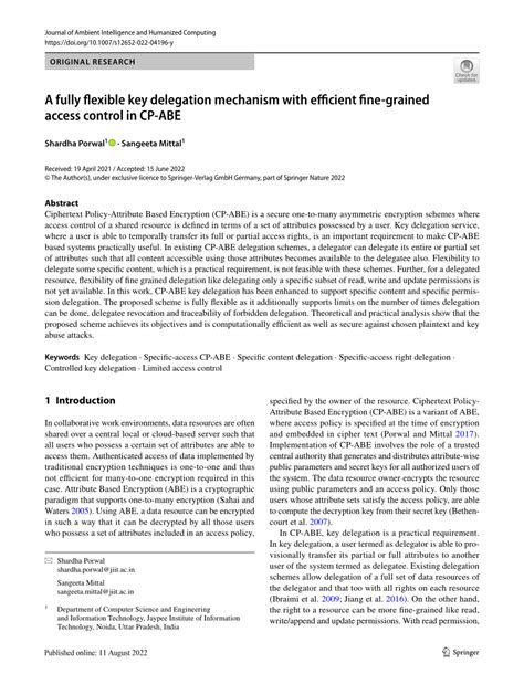 PDF A Fully Flexible Key Delegation Mechanism With Efficient Fine
