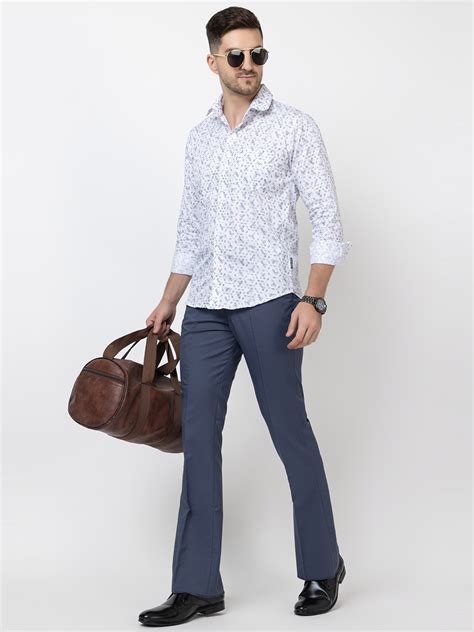 Buy Slate Grey Trouser Bell Bottoms Pant For Men Online In India