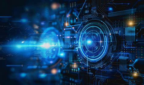 Digital Abstract Background With Blue Technology Graphics And