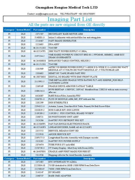 ge imaging parts lists fi igs mr nm surgery pdf computer monitor