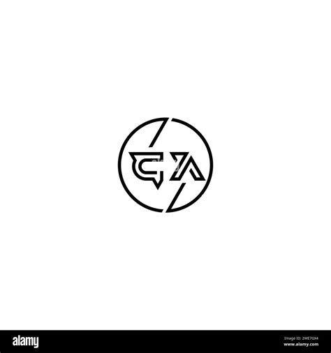 Ca Simple Outline Concept Logo And Circle Of Initial Design Black And