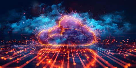 Cloud Backup Technology Illustrated With Glowing Data Streams Concept Cloud Backup Technology