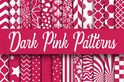 Digital Paper Dark Pink Designs By Teach Simple