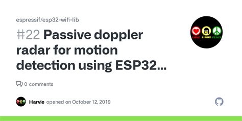 Passive Doppler Radar For Motion Detection Using ESP32 Wifi HW Issue
