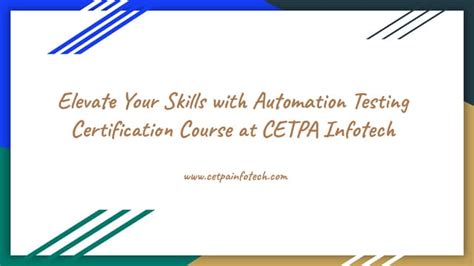 Automation Testing Certification Coursepdf