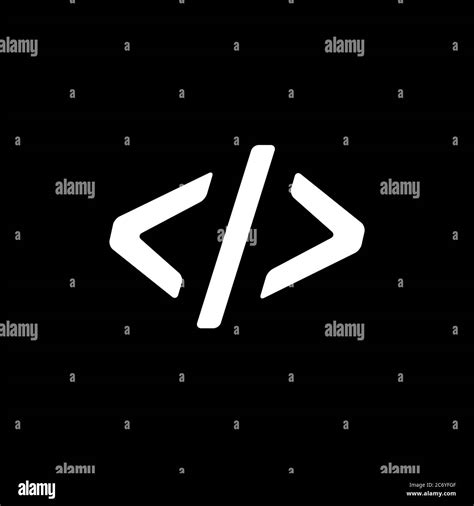 Code Icon On Black Background Black Flat Style Vector Illustration Stock Vector Image Art Alamy