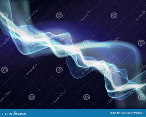 3d Network Data Abstract Background With Flowing Particles Stock Illustration Illustration Of