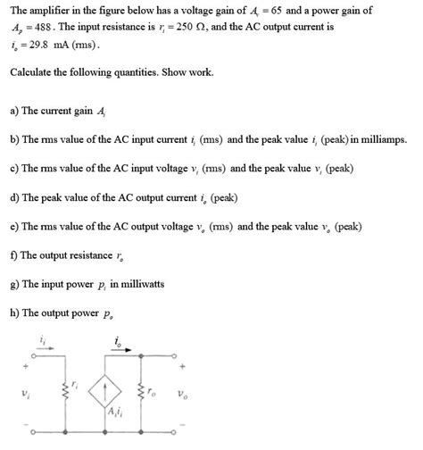 The Amplifier In The Figure Below Has A Voltage Gain Chegg Com