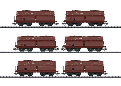 Selbstentladewagen Set mit 6 Wagen OOt Saarbrücken Erz IId Trix