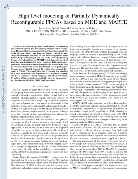 pdf high level modeling of partially dynamically reconfigurable fpgas