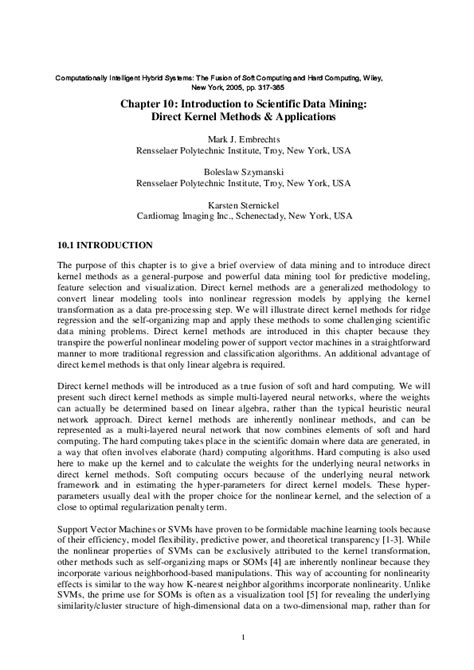 pdf introduction to scientific data mining direct kernel methods and