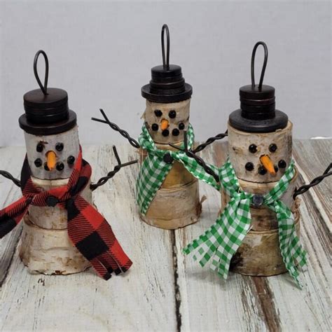Wood Slice Snowman Ornaments Mixed Kreations