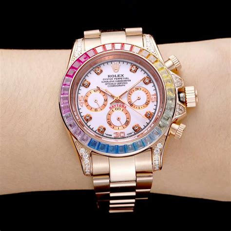 勞力士ROLEX 迪通拿奢華限量版腕錶 鑲嵌彩色寶石款 價格圖片報價 rhwatchhtw 3A手錶網