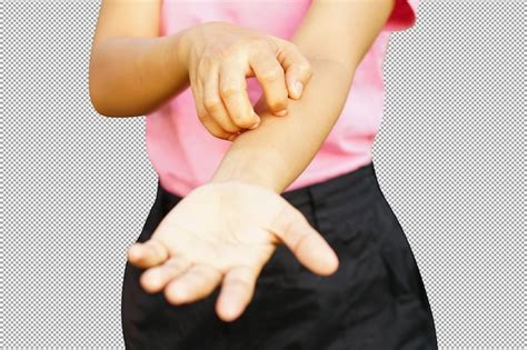 Premium Psd Asian Woman Having Itchy Skin On Arm