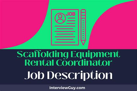 Scaffolding Equipment Rental Coordinator Job Description [updated For 2025]