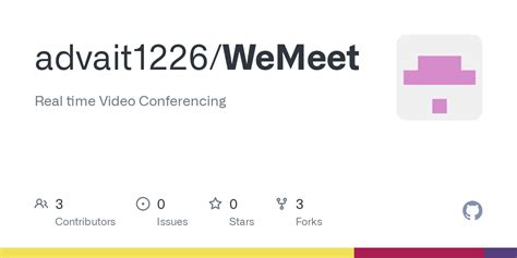 GitHub Advait1226 WeMeet Real Time Video Conferencing