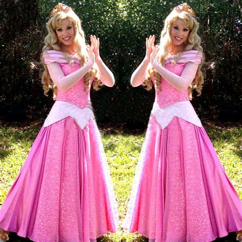 Sleeping Beauty Princess Aurora Pink Dress Cosplay Costume L005 Four
