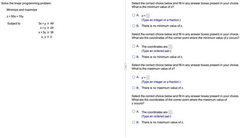 solved solve the linear programming problem minimize and
