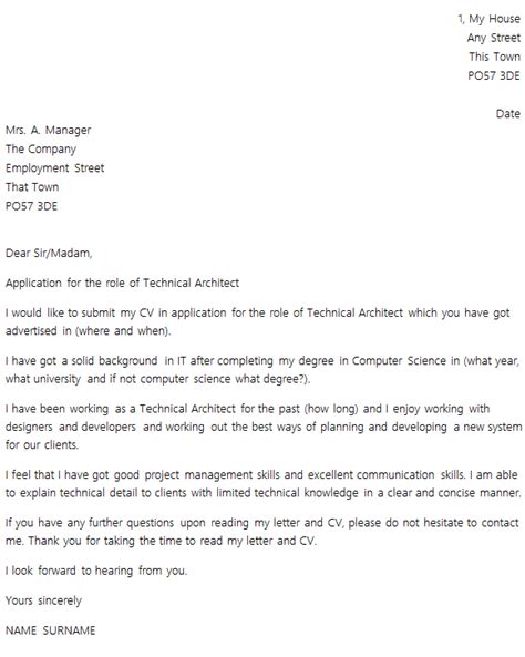 Cover Letter Layout Example Uk