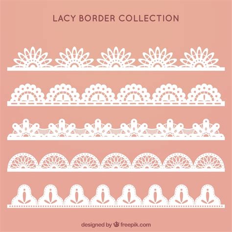 Colección De Bordes De Encaje Vector Gratis