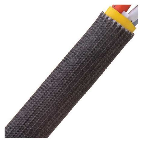 Techflex Fiberglass Sleeving Coated 3 8 Black Fgl0 38bk25 Zoro
