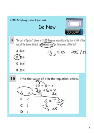 Day 3 Graphing Linear Equations PDF