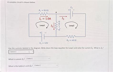 Solved A Complex Circuit Is Shown Belowuse The Currents