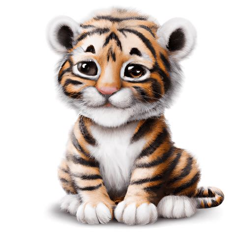 D Cute Baby Tiger With Dreamy Eyes Adorable Nursery Art Creative Fabrica
