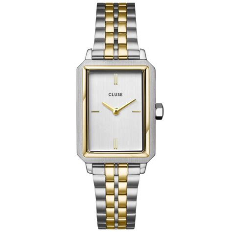 Cluse Fluette Two Tone Rectangle Face Watch