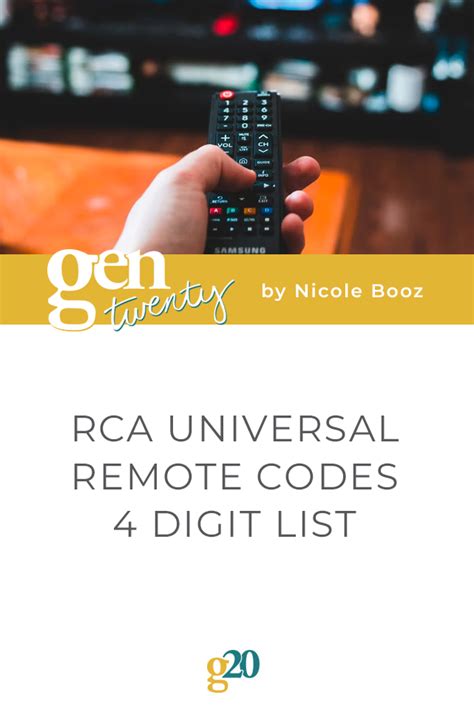 Rca Universal Remote Codes List 4 Digit Gentwenty