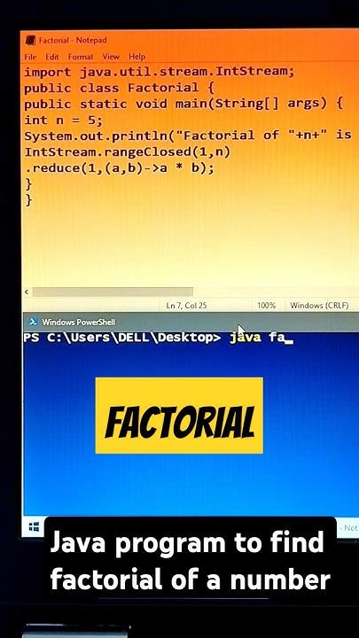 Program To Find Factorial Of A Number In Java Youtube