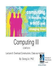 Overload Constructors In Computing III Exploring Class As Course Hero