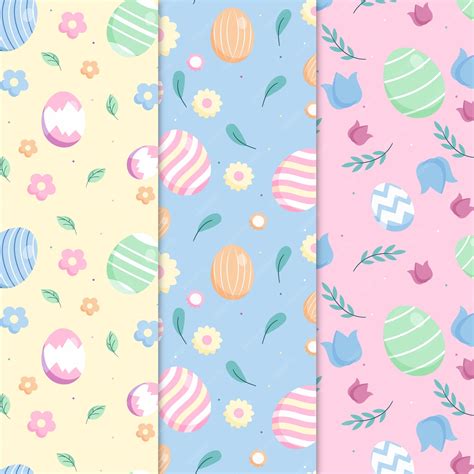 Free Vector Flat Design Easter Day Pattern Collection