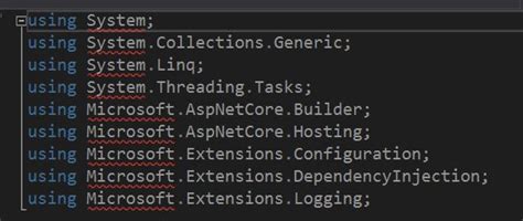 System Could Not Be Found Visual Studio 2017 ASP NET Core Project
