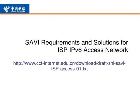 Ppt Savi Requirements And Solutions For Isp Ipv6 Access Network