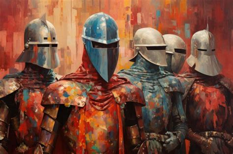 Premium AI Image Noble Knights Clad In Shining Armor Generative AI