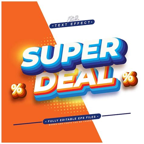 Premium Vector 3d Super Deal Text Effect