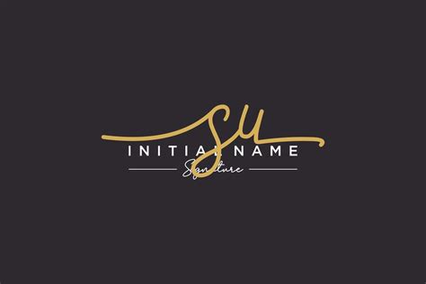 Initial Su Signature Logo Template Vector Hand Drawn Calligraphy