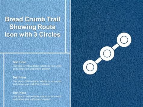 Bread Crumb Trail Showing Route Icon With Box Icon With 4 Circles