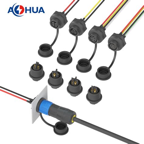 K15 Self Locking Type 2 3 4 2 3 Pin Ip67 Male Female Panel Mount Plug
