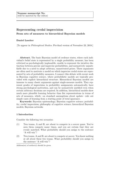 Pdf Representing Credal Imprecision From Sets Of Measures To