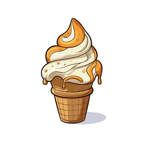Premium Vector Salted Caramel Ice Cream Cartoon Vector Illustrator