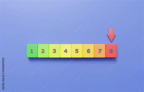 Stock Illustrationen Arrow Point Pointer Rating High Risk Levels Scale