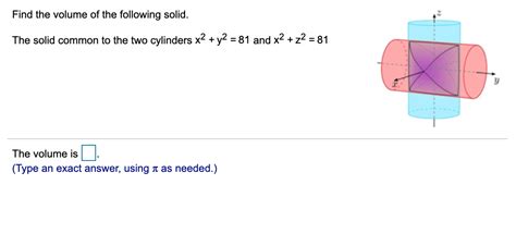 Solved Find The Volume Of The Following Solid The Solid Chegg Com