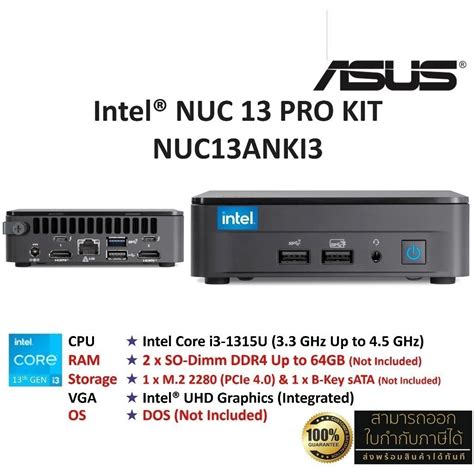 Mini Pc Intel Nuc 13 Pro Kit Nuc13anki3 Barebone Intel I3 1315u No